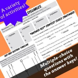 Hip Hop Reading Comprehension Worksheets PDFs - Rap Opera for Kids